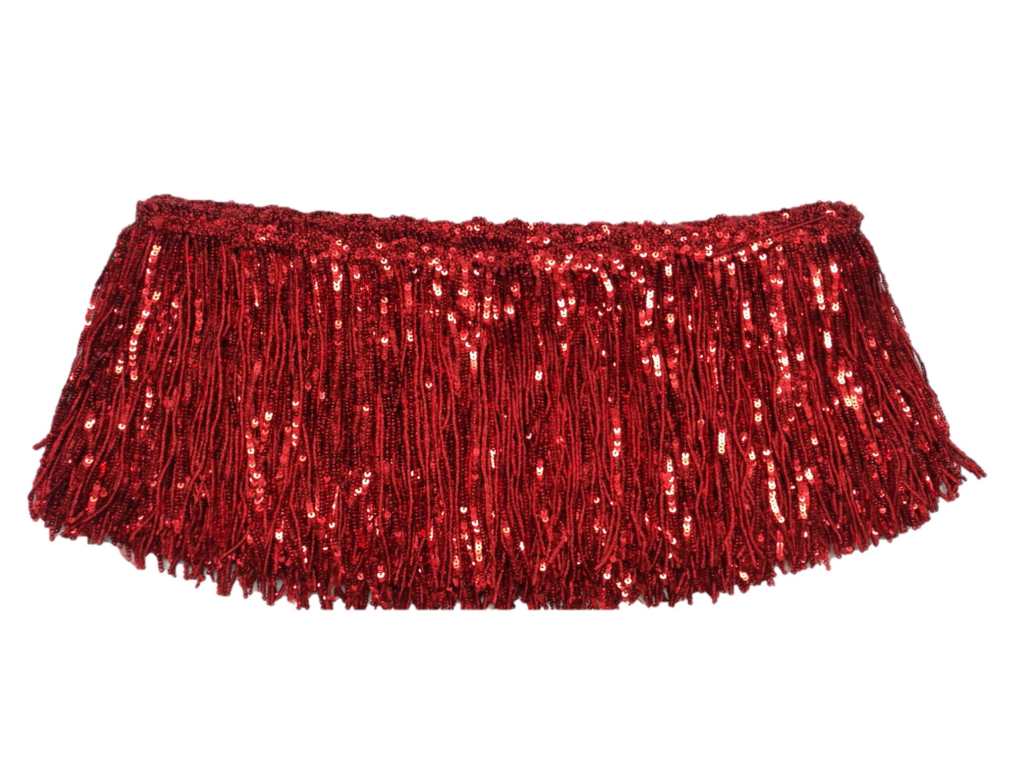 SEQUINS FRINGE – RED (per meter) – Habby & Trims